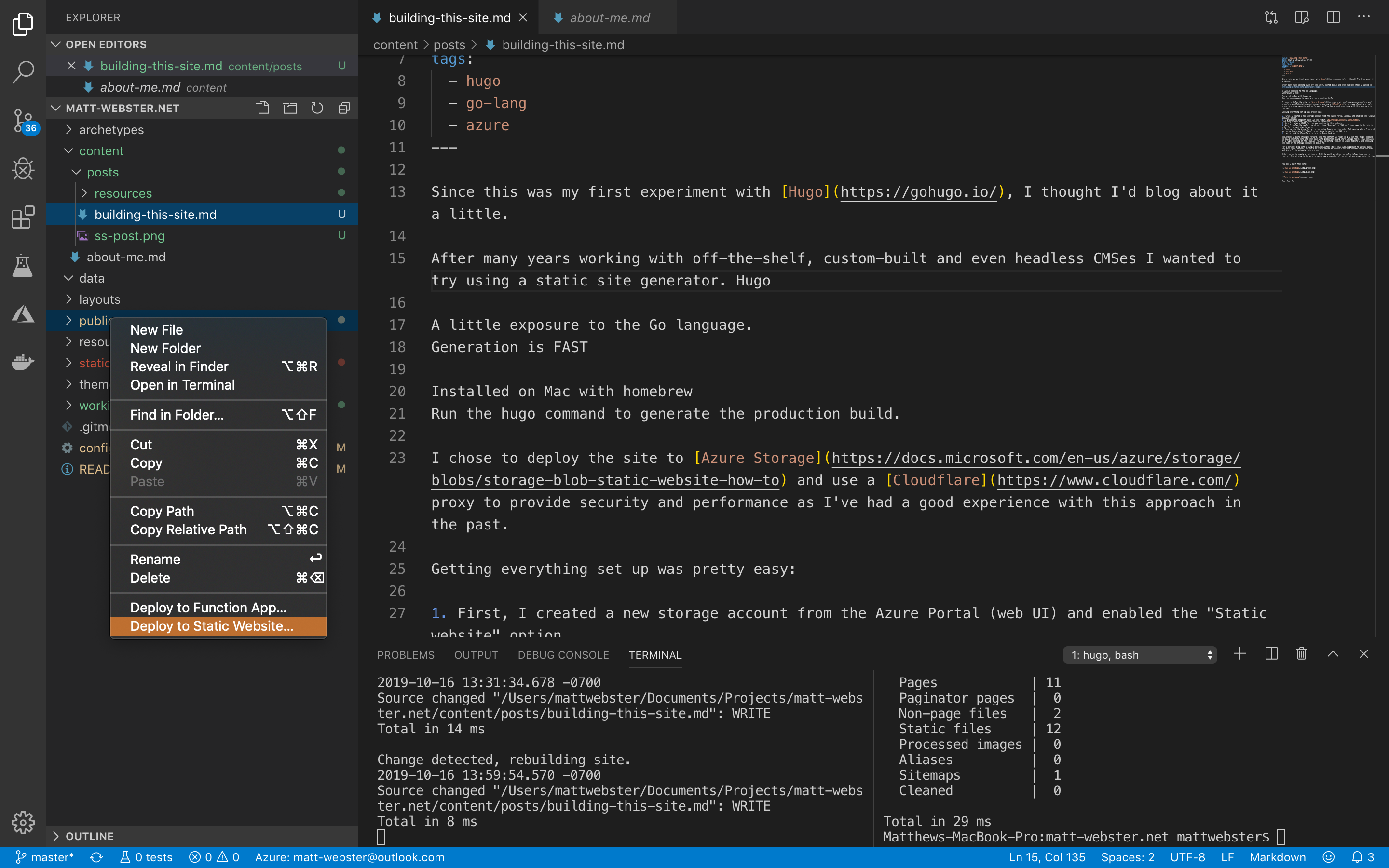 Using Hugo to Build this Site